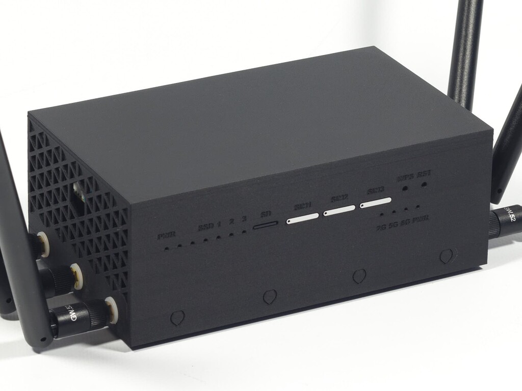 3D-Printed case for BPI-R4: wind tunnel cooling, USB serial, wall ...