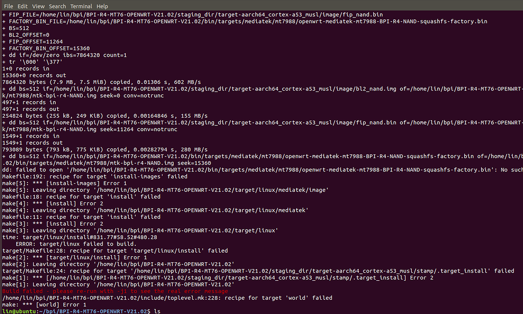 [bpi-r4] some questions about compile and burn image into nand flash - BPI-R4(MT7988) - banana ...