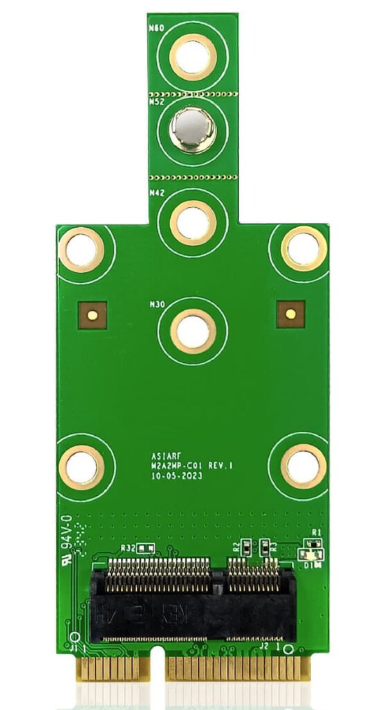 AsiaRF Wi-Fi module Adapter M2A2MP - M.2 A E Key to Mini PCIe - BPI-R4 ...